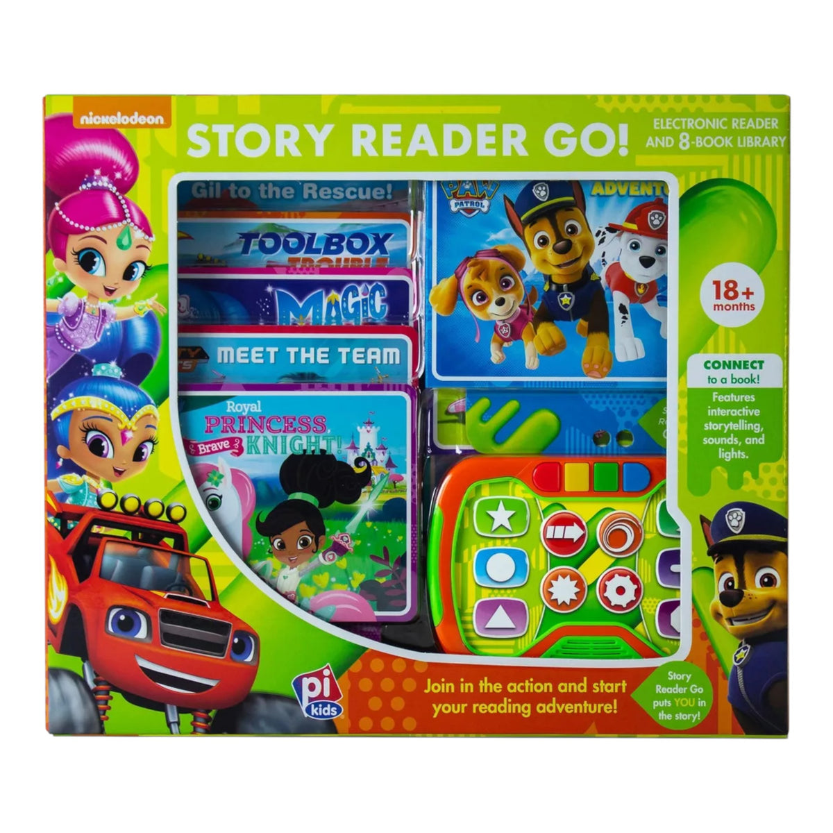 Nick Jr. Story Reader Go! Electronic Book and 8 Book Library